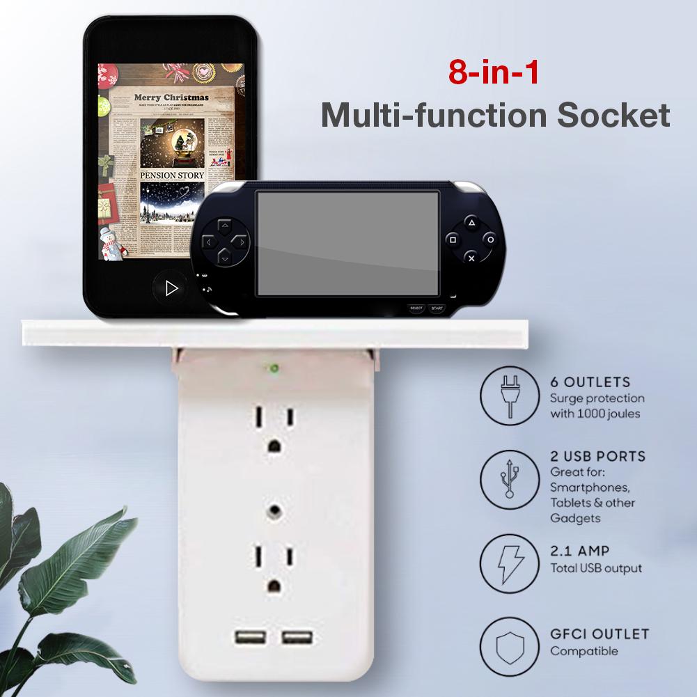8-in-1 Multi-function Socket Bracket US Regulations Socket Holder 8 ...