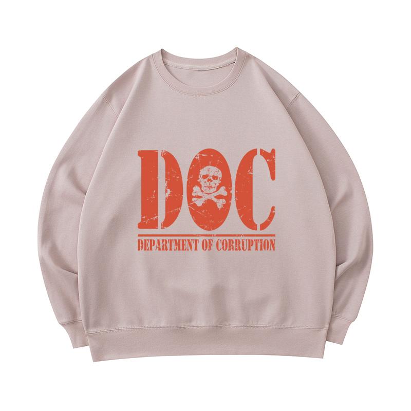 Buy Men's 300 GSM 100% Cotton Sweatshirt Doc Department Of Corruption ...