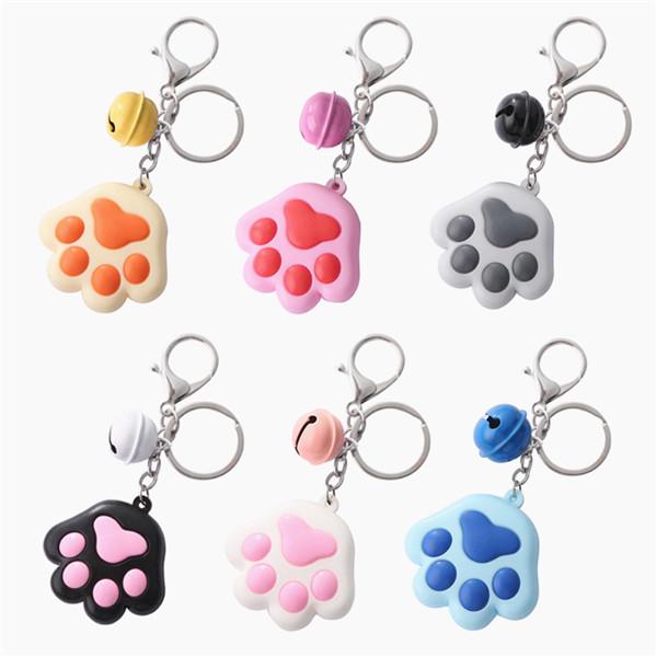 Buy Women Three-Dimensional Cat Claw Key Chain Soft Rubber Bell Car Bag ...