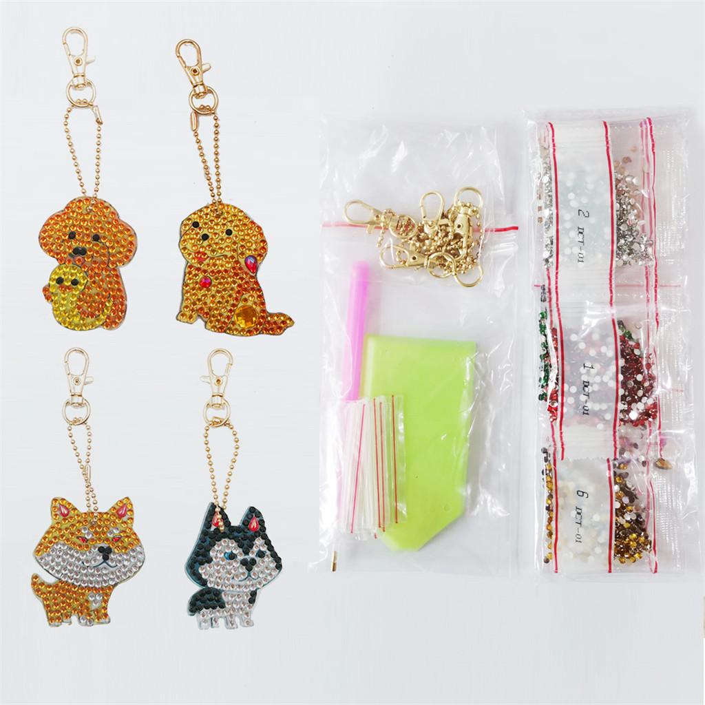 Full Drill 5D DIY Key Chains Keyring Keychain Pendants 4PC: الشراء ...