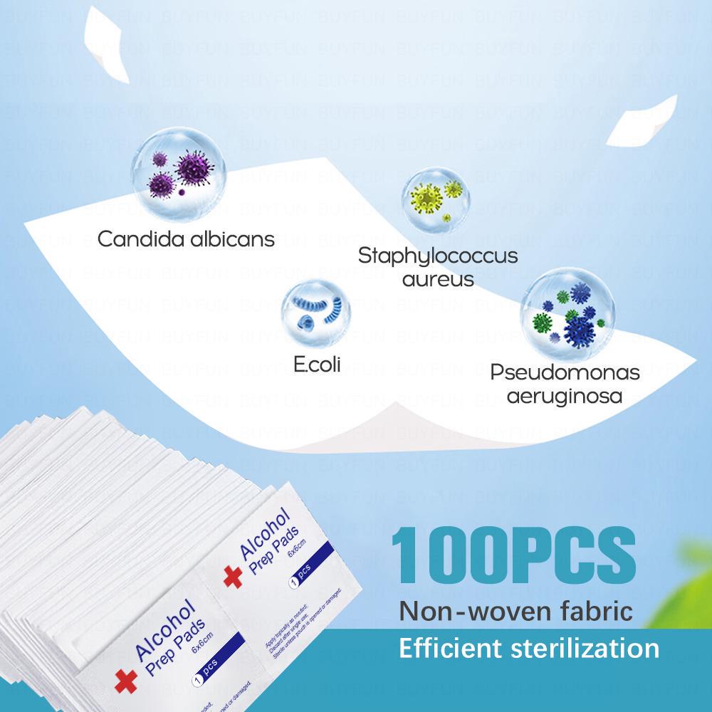 Buy 100 Pcs First Aid Disposable Disinfection Wipes Portable Alcohol ...