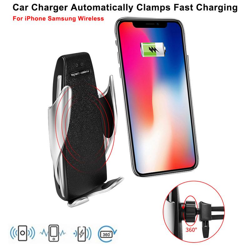 Cheap For iPhone Samsung Wireless Car Charger Automatic Clamp Fast ...