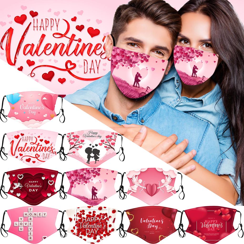 Buy 1pcs Mouth Cover for Valentine's Day Face Mask Reusable Washable ...