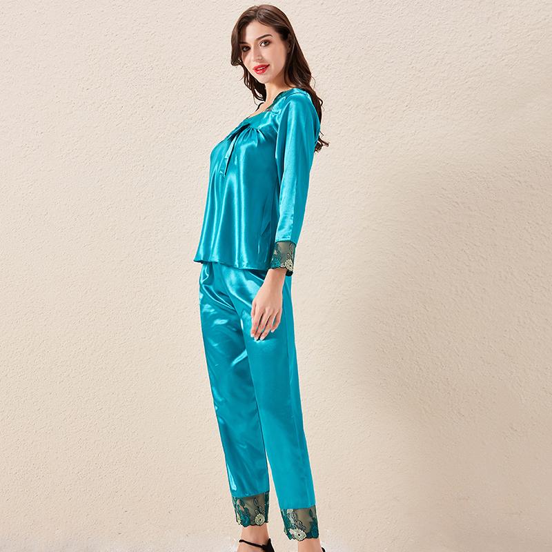 Buy Pajamas Women Summer Sexy Long Sleeved Silk Korean Spring And