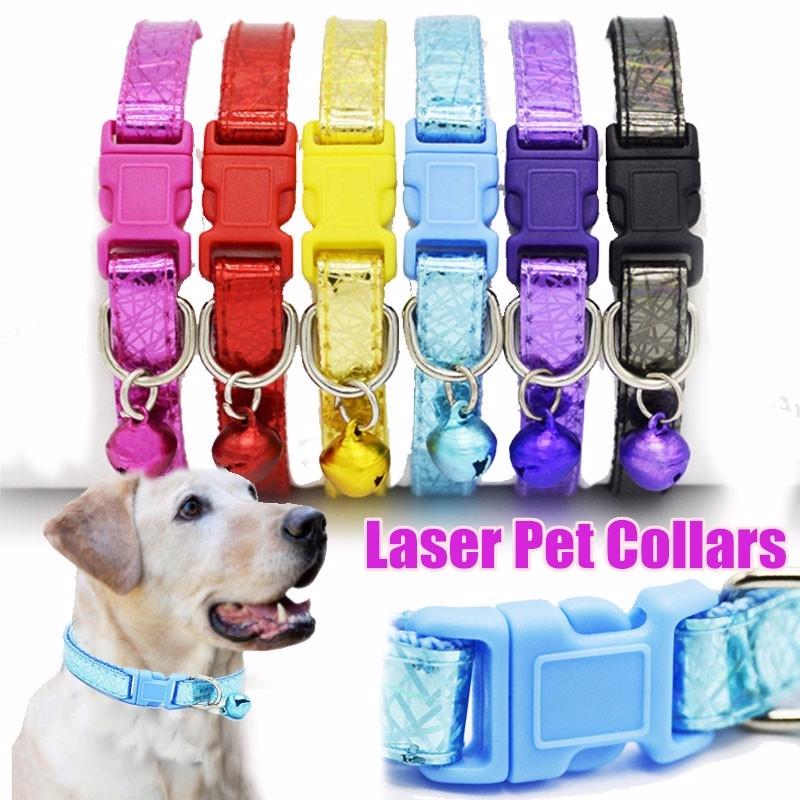 Buy 1 Piece Laser Pet Collars with Bell Adjustable Outdoor Comfortable ...