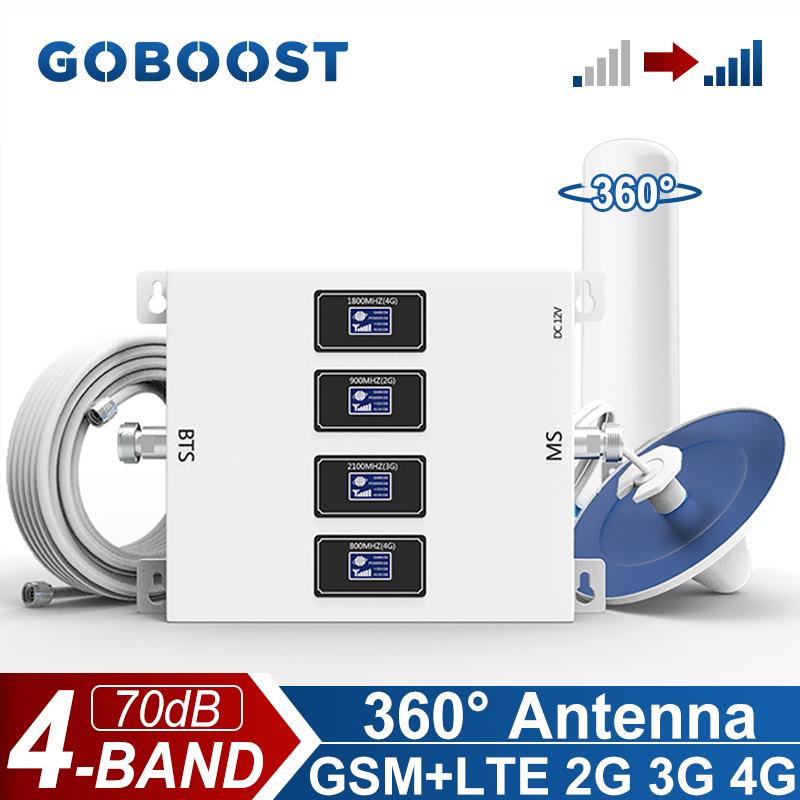 Buy GOBOOST 4-Band Signal Booster 70dB High Gain 2G+3G+4G Cellular Amplifier LTE 800 900 1800 ...