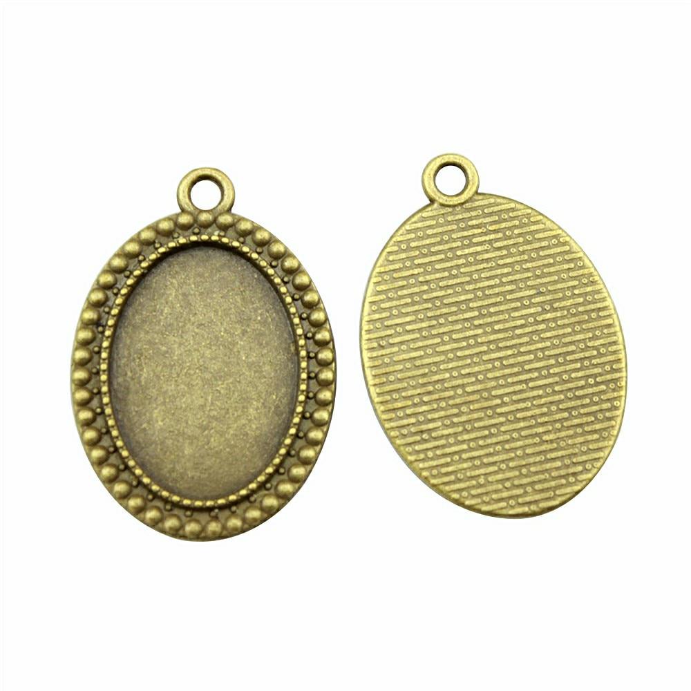 Buy 4 Pieces Cabochon Cameo Base Accessories Parts Dots Retro Inner ...