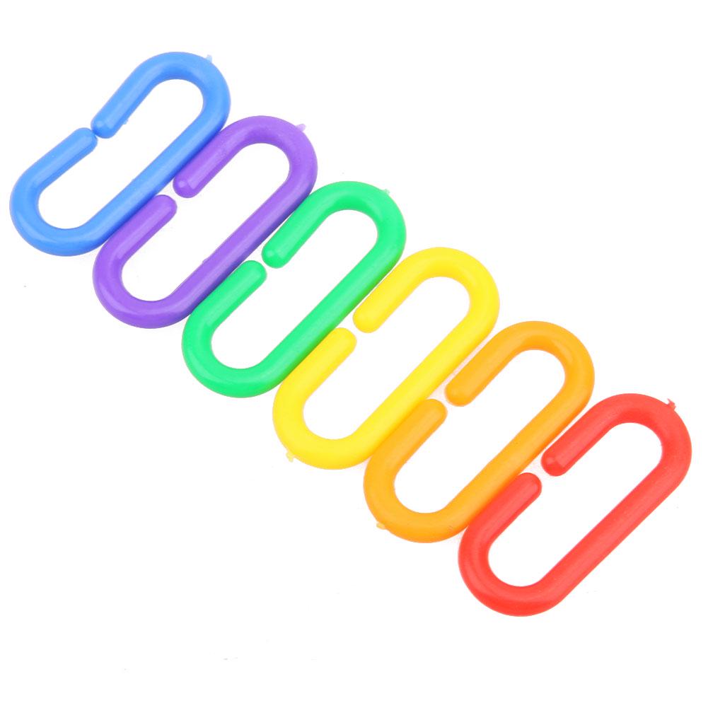 100pcs Plastic C-clips Hooks Chain C-links Sugar Glider Rat Parrot Bird ...
