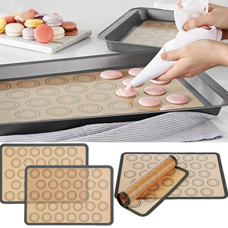 Buy 3pcs Non-Stick Silicone Baking Mats Cookie Pad Rolling Dough Mat ...