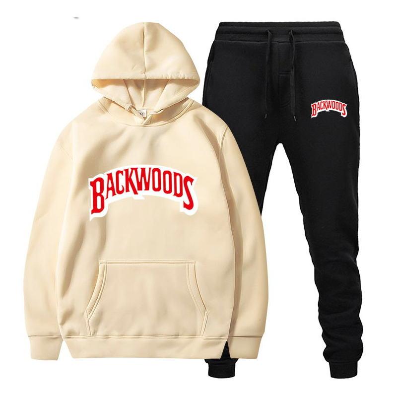 Buy Fashion Backwoods Men's Set Fleece Hoodie Pant Thick Warm Tracksuit ...