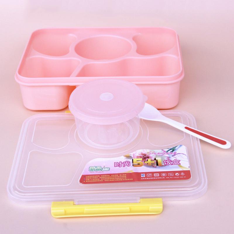 Buy Portable Divided-grid Lunch Box With Lid Five Grid Lunchbox Student ...