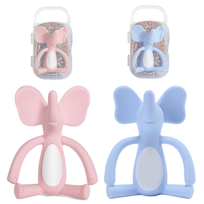 Buy 1pc Baby Silicone Teether Cartoon Elephant Teething Toy Infant ...
