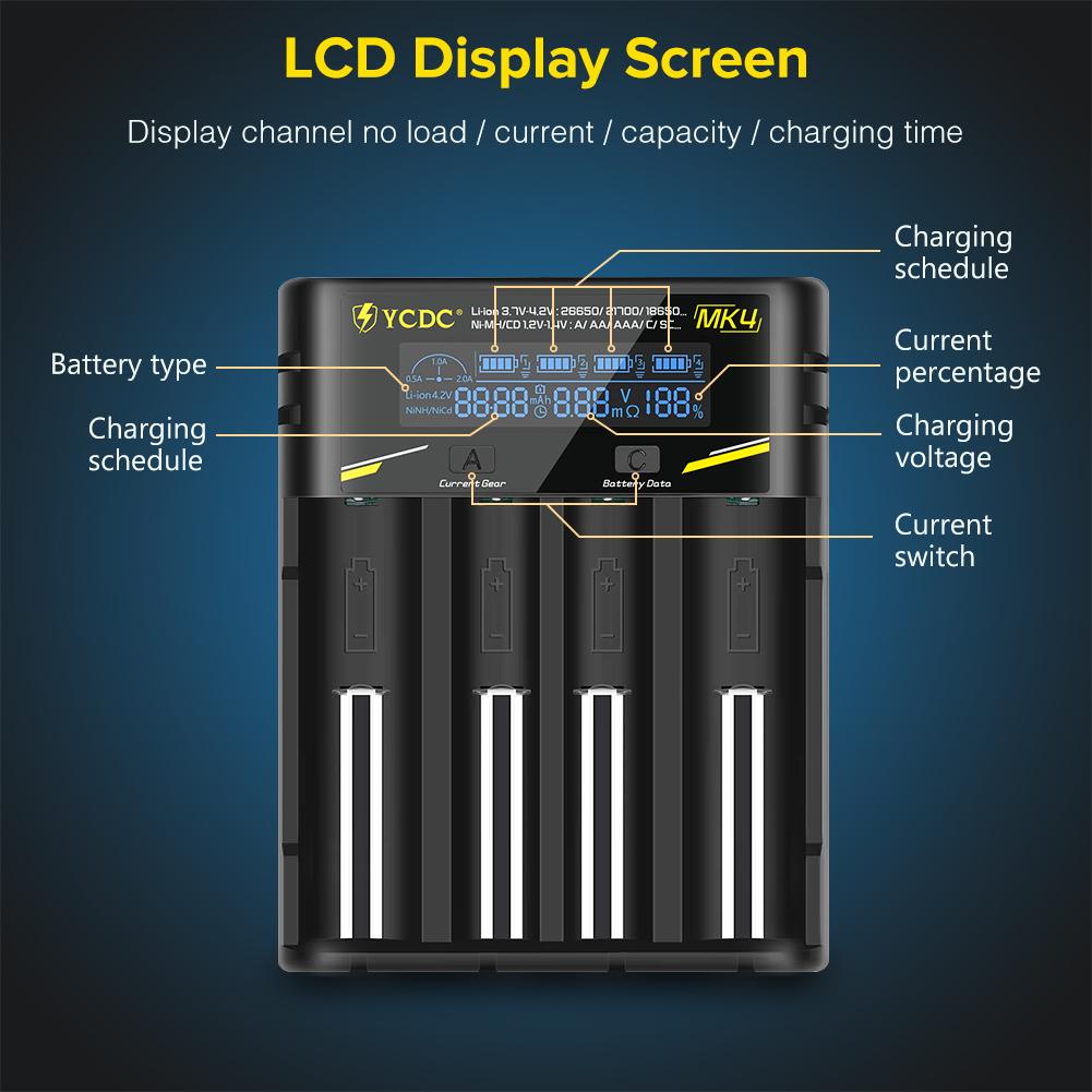 Buy Universal Smart Battery Charger With 18650 Rechargeable Batteries ...