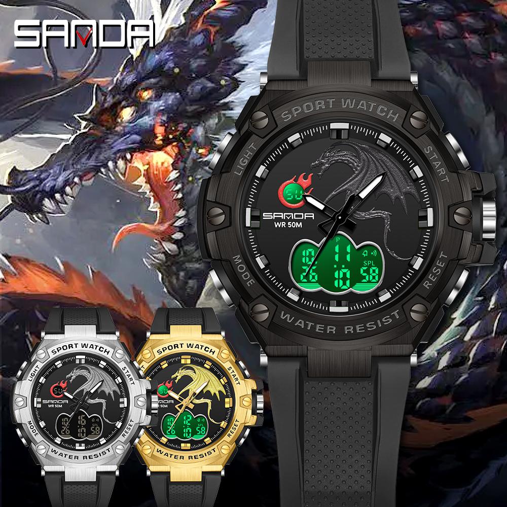 Satın alın Sanda Countdown Stopwatch Sport Watch Mens Watches Men Wrist ...