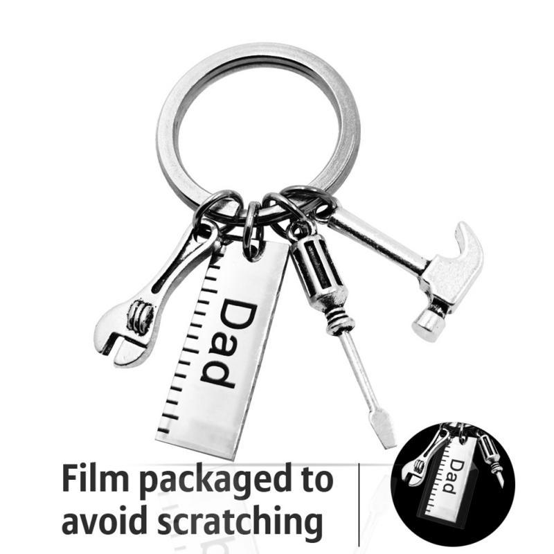 Buy Dad Letters Keychains Hammer Screwdriver DIY Stainless Steel ...