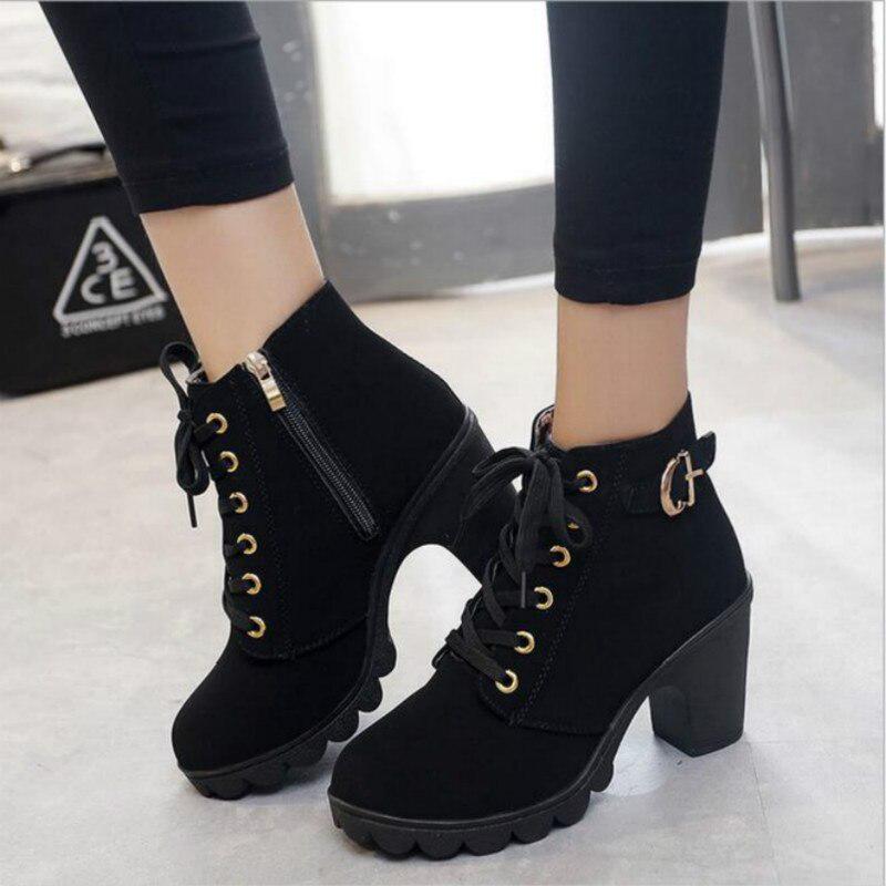 Buy Winter Women Pumps Warm Ankle Boots Waterproof High Heels Snow ...