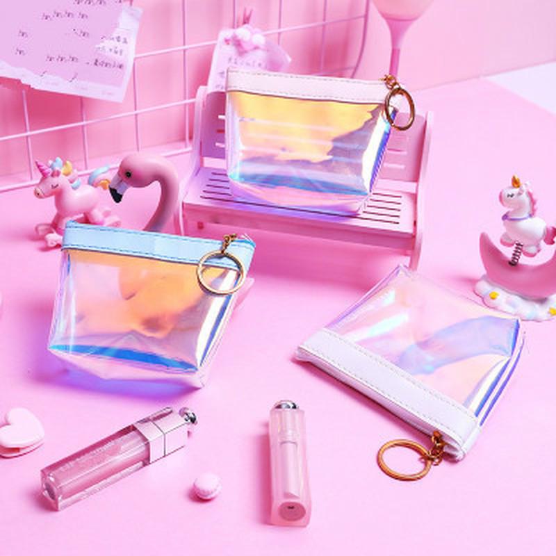 Buy Cute Girl Transparent Laser Coin Purses Silica Gel Purses Holder ...