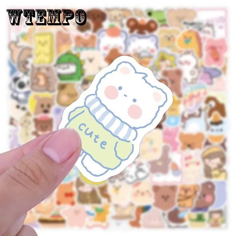 Buy 100pcs Mini Cartoon Cute Cat Stickers Set Sealing Paste for Diary ...