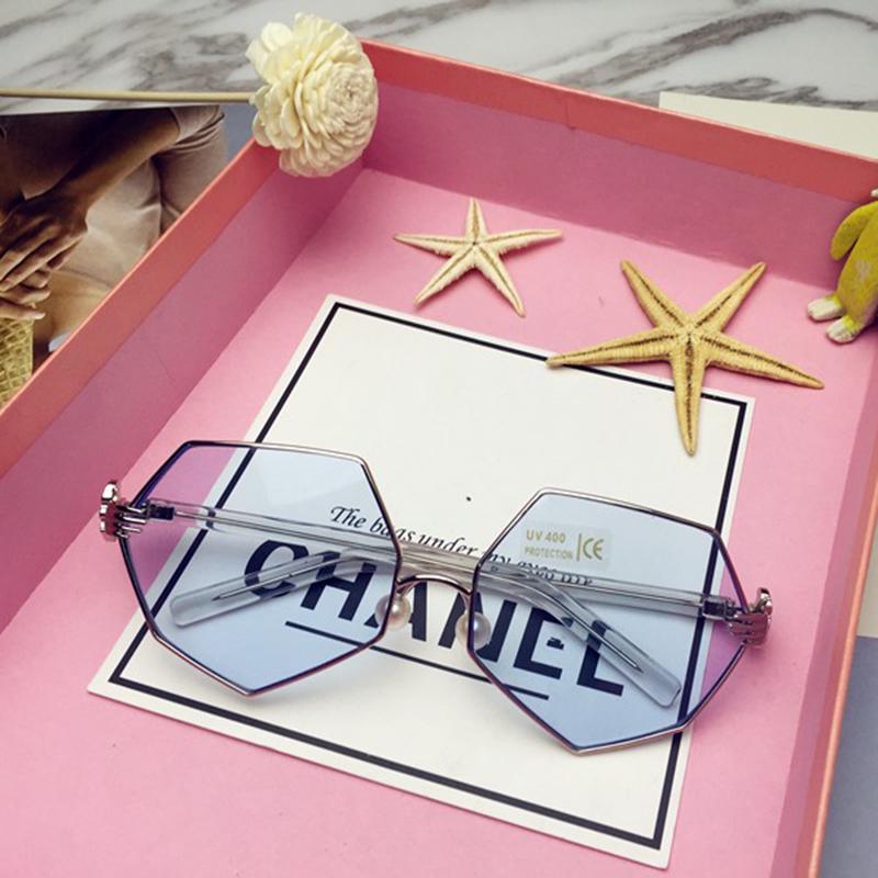 Buy Polygon Eyeglasses Palm Shape Glasses Vintage Hexagon Metal Frame ...