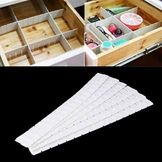 6 Pcs Plastic DIY Grid Drawer Divider Panel Household Storage Organizer ...
