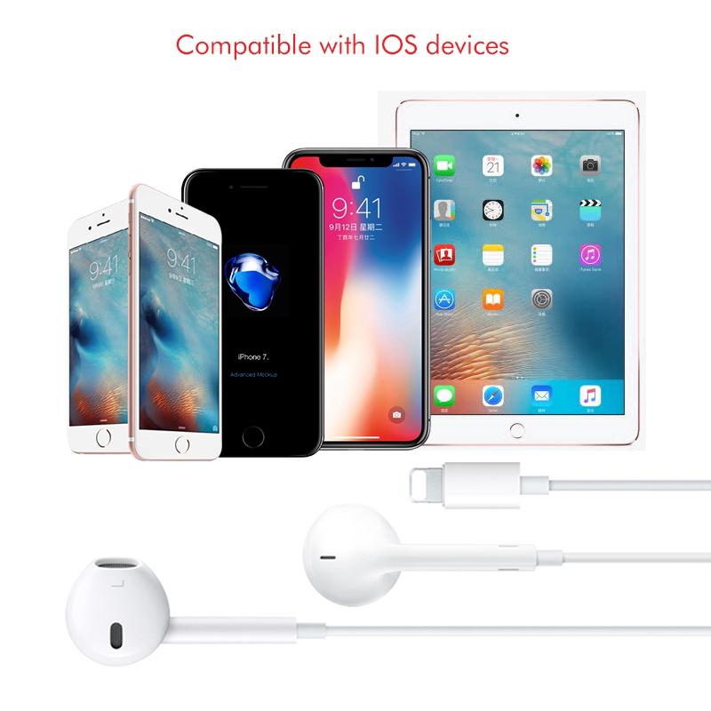 Buy Bluetooth Headset Lightning Earphone Wired Control Headphone With ...