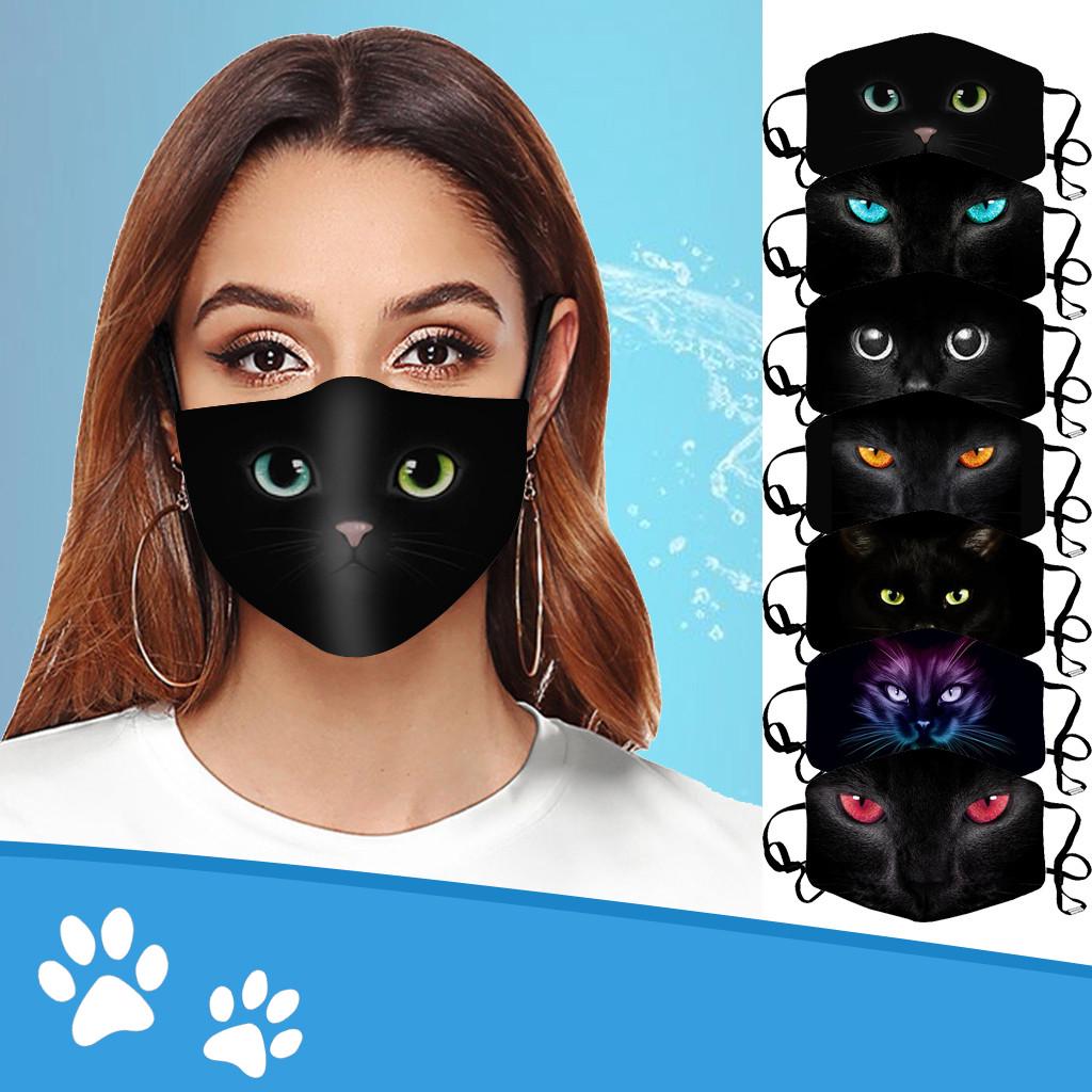 Buy Black Cat Mask Printed Mask Adult Mask D-ustproof And Washable at ...