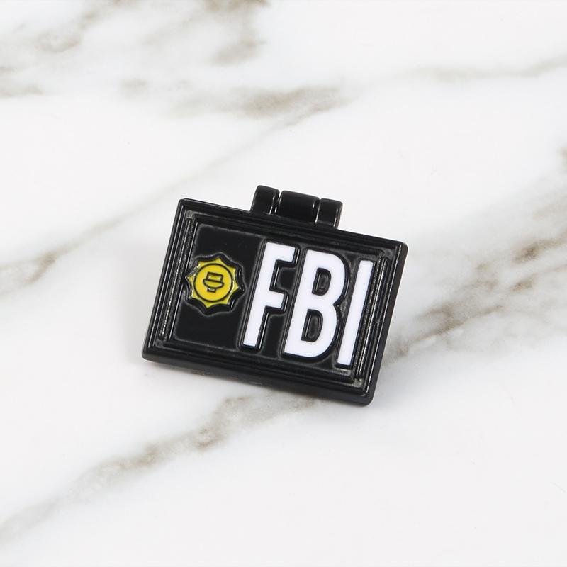 Buy The Simpsons Pin X-Files FBI Fox Mulder ID Card Brooch Enamel Pins ...
