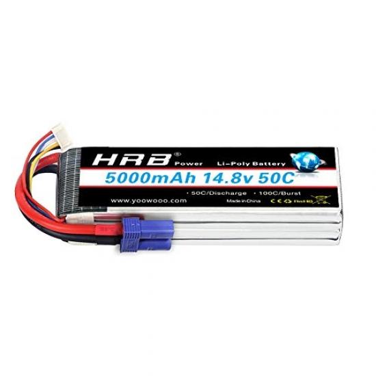 Buy Hrb 4s Lipo Battery 14.8v 5000mah 50c with Ec5 Connector for Traxxas Rc Cars Quadcopter Rc ...