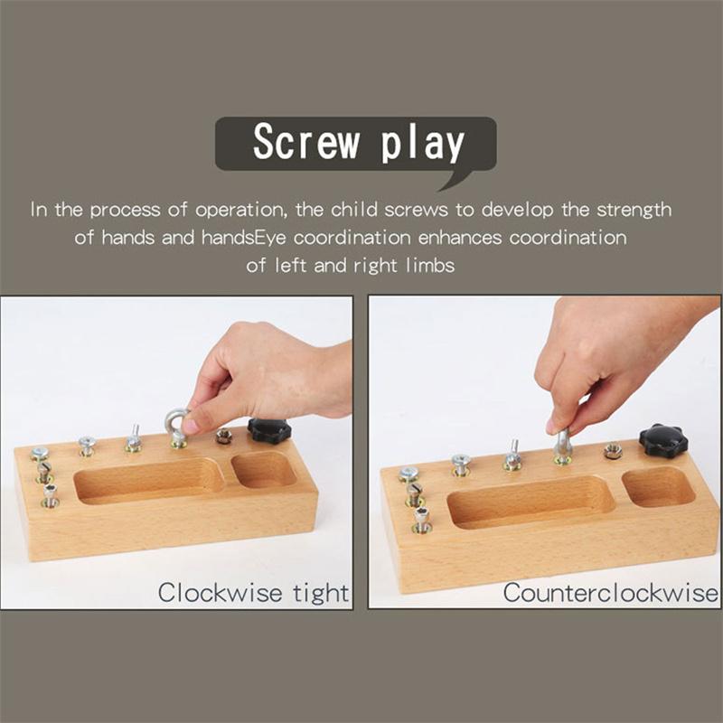 Buy Wooden Screw Driver Skills Bead Game Nuts Screw Bolts Set Board ...