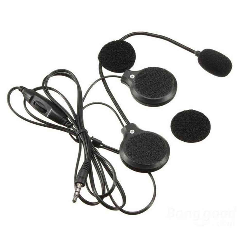 Buy 3.5mm Motorbike Helmet Earphone with Microphone Speaker for MP3 ...