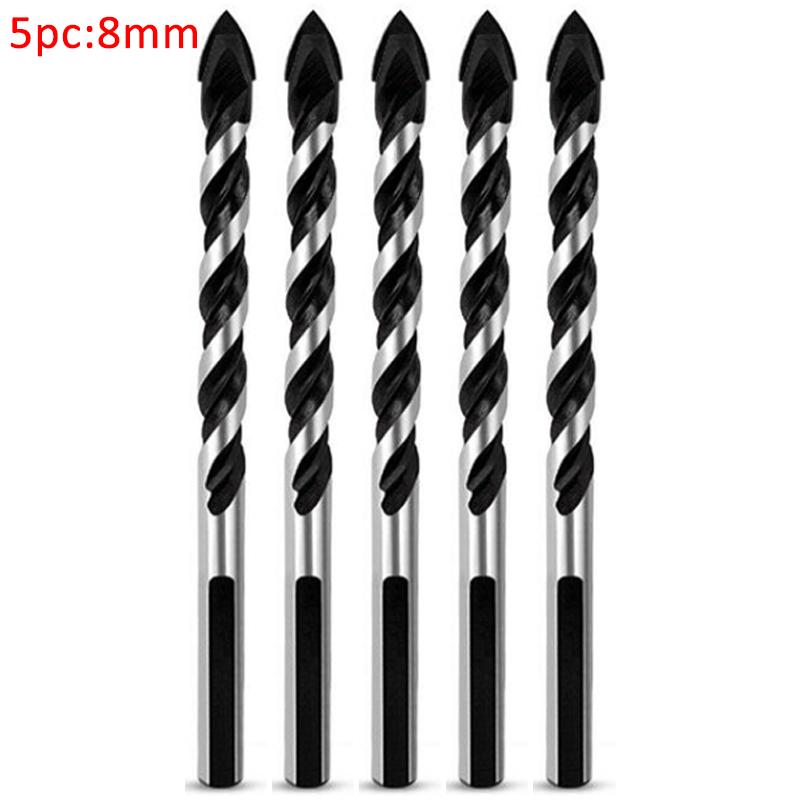 Buy 5 Pcs Concrete Drill Bit Set 6~12mm Tungsten Carbide Tip Tile Drill ...