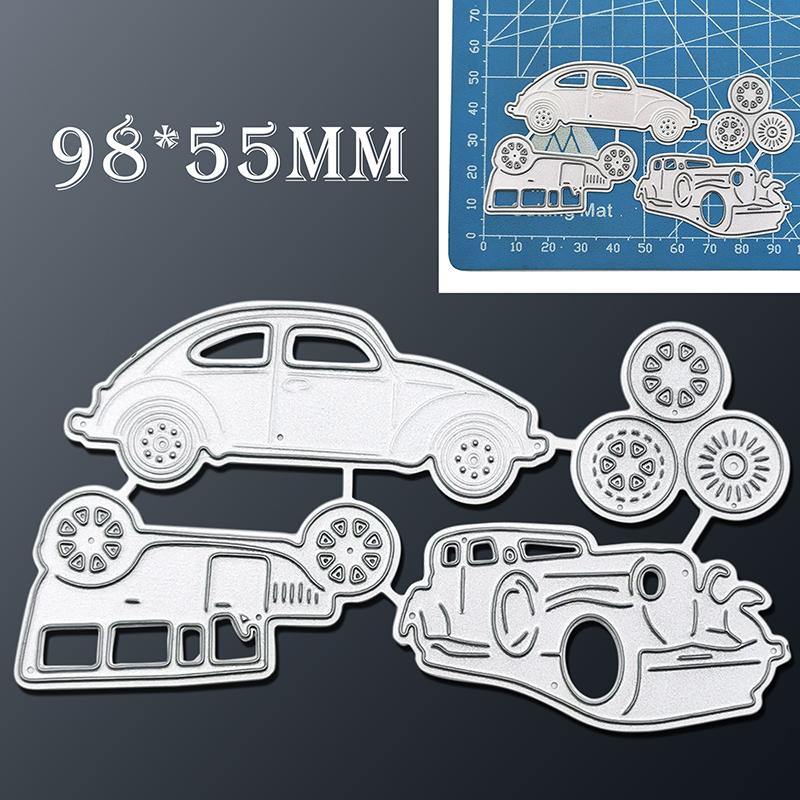 Buy Pdtoweb Classic Cars Wheel Metal Cutting Dies Stencils Scrapbooking ...