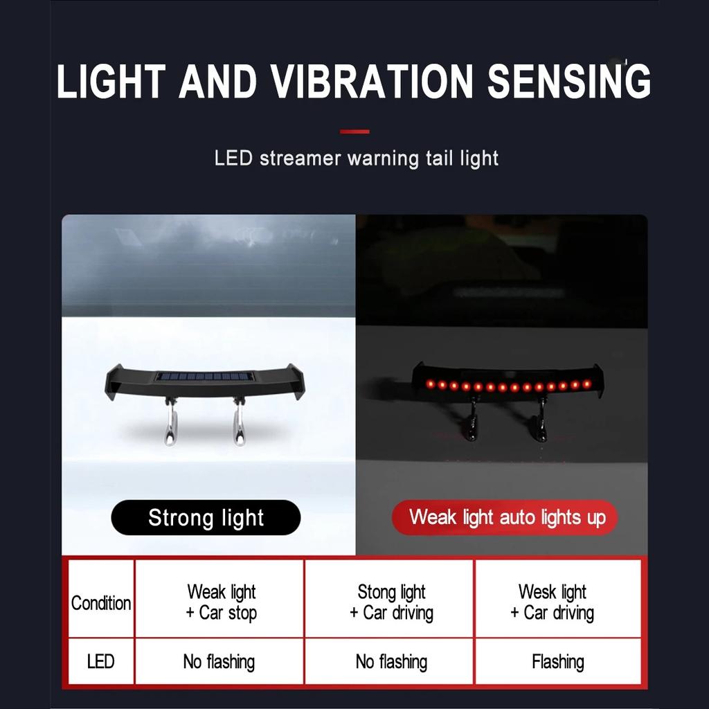 Satın alın Mini Small Solar Car LED Rear Spoiler Wing GT Style Car ...