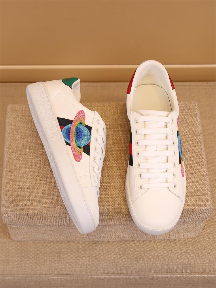 Buy Couple Model Webbing Planet Embroidery Couture Casual Little White ...