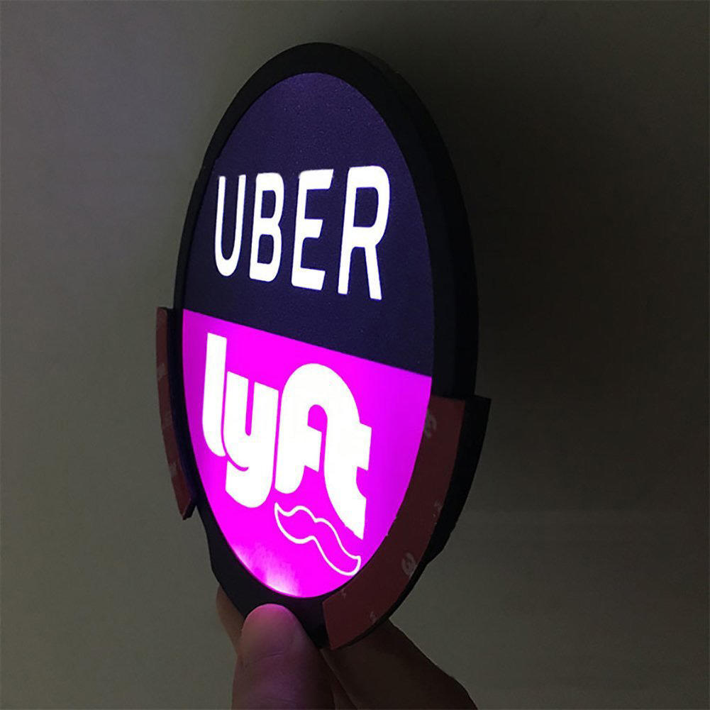 Buy LED Light Car Sign Logo Glowing Decal Luminous Signs Rideshare ...