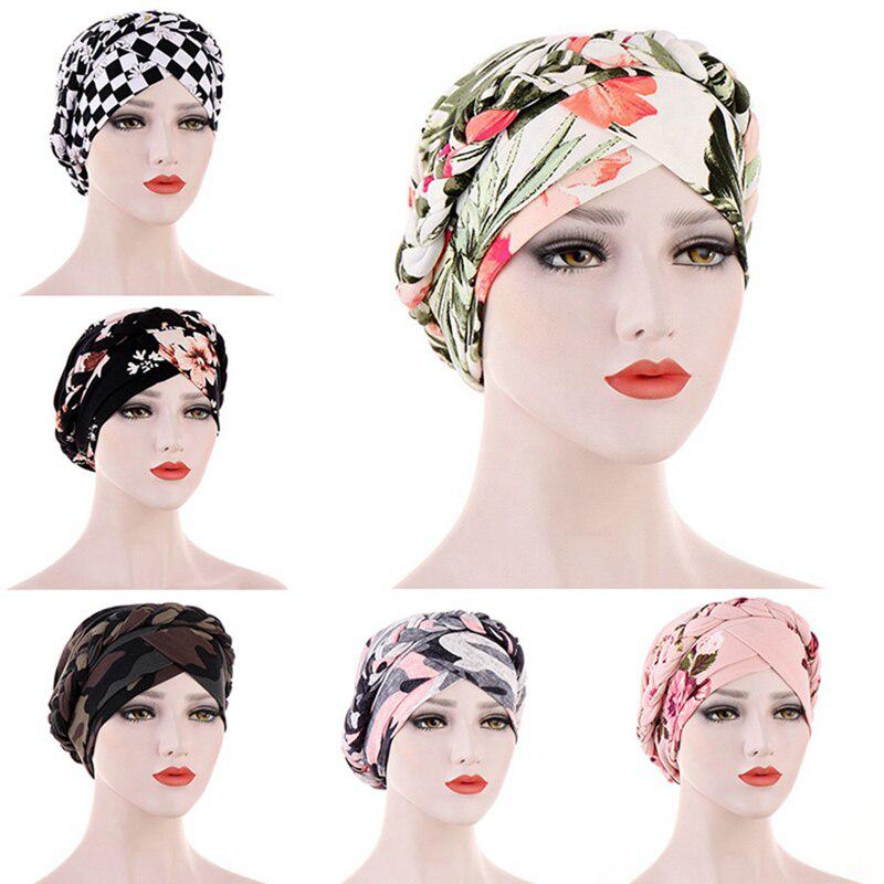 Buy Cotton Print Muslim Turban Scarf For Women Islamic Inner Hijab Caps ...