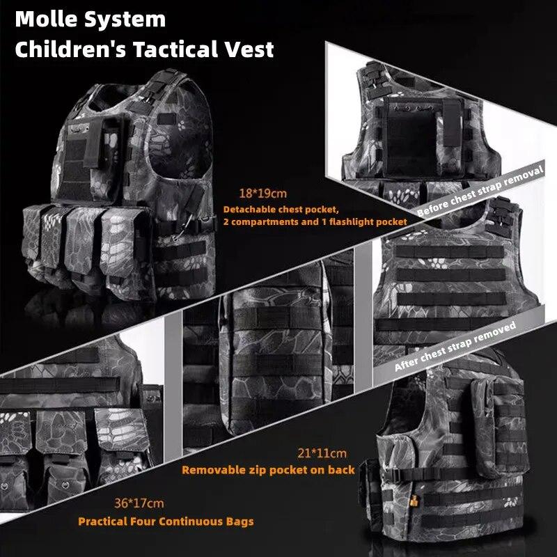 Buy Child Tactical Military Gear Plate Carrier Vest Hunting Paintball ...