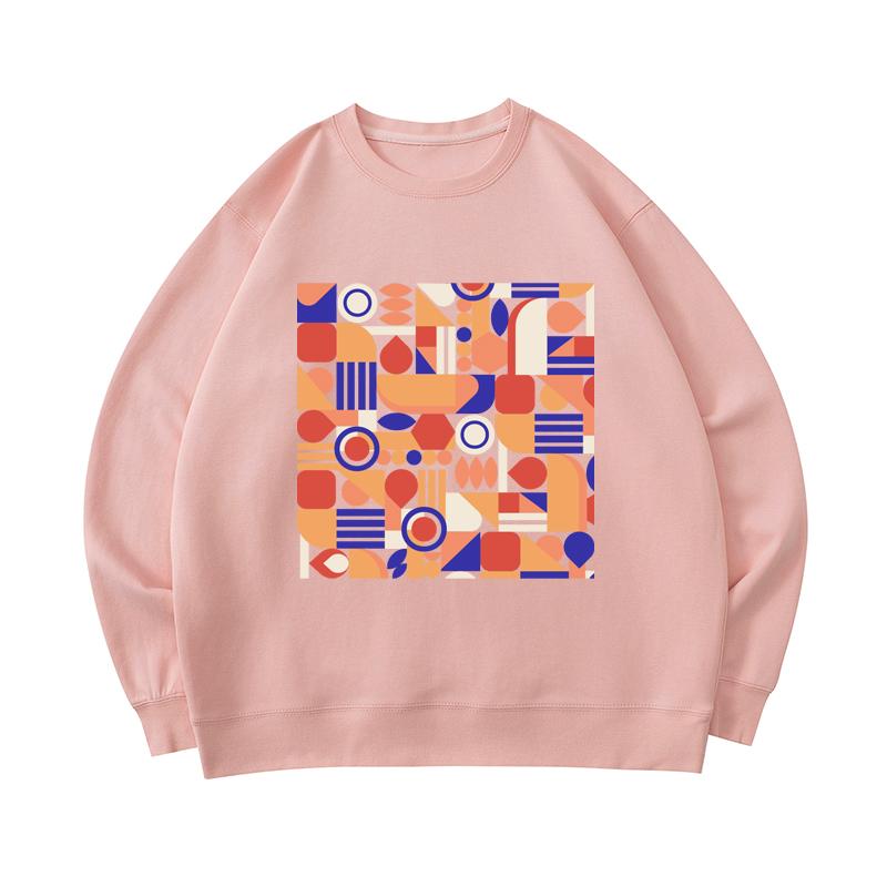 Buy Men's 300 GSM 100% Cotton Sweatshirt Geometric Abstract Modern Mid ...