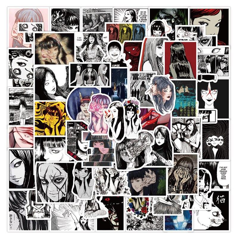 Buy 55/60Pcs Junji Itou Horror Manga Style Tomie Spiral Mixed Stickers ...