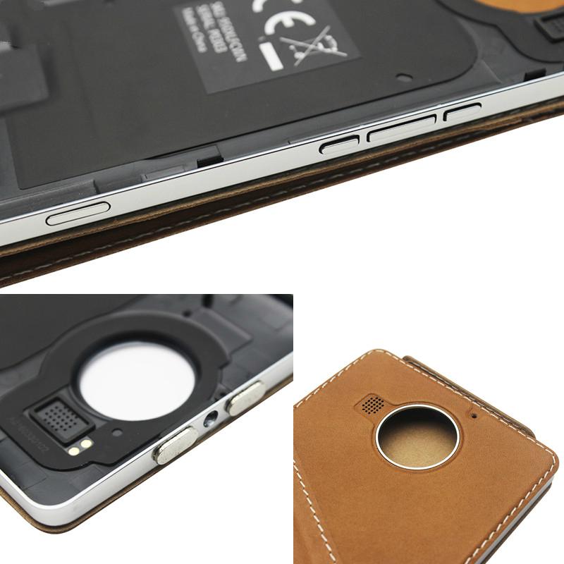 Genuine Leather Flip Case Cover for Microsoft Nokia lumia 950XL Back ...