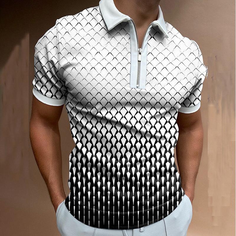 Cheap Fashion Men Clothes Oversize Casual Zipper Polo Shirt , Men ...