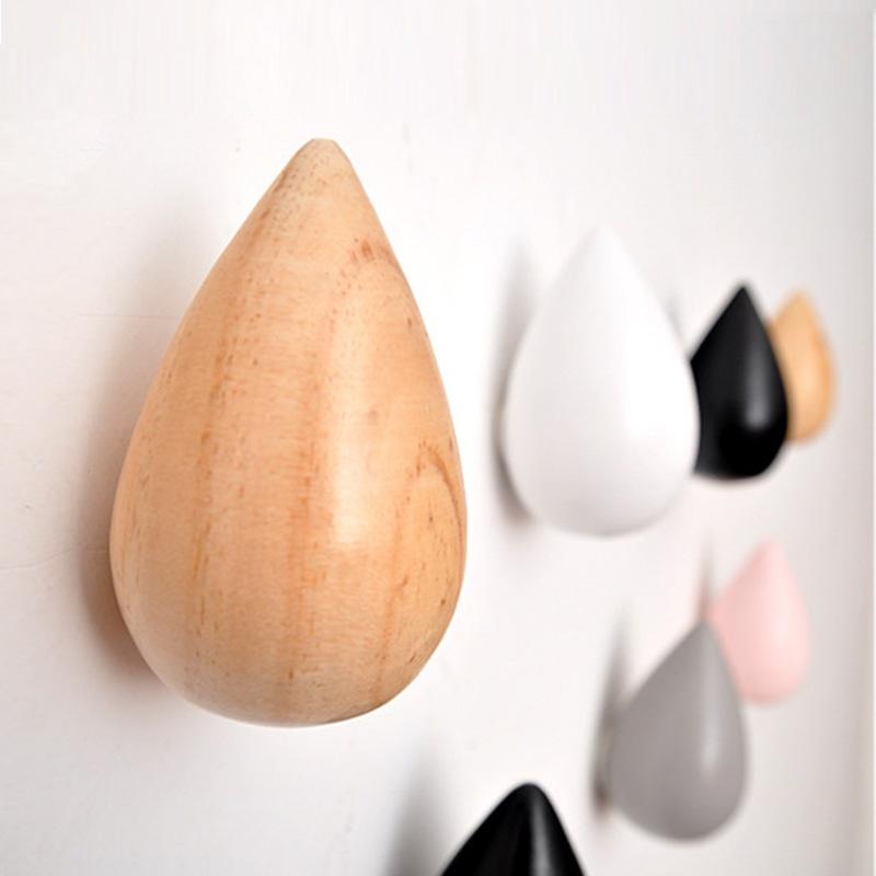 Buy Clothing Shop Home Water Drop Hook Wood Wall Hanging Ornaments ...