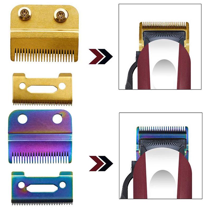 Buy 2 Pack Hair Clipper Blade Replacement Head Metal Bottom Hair ...