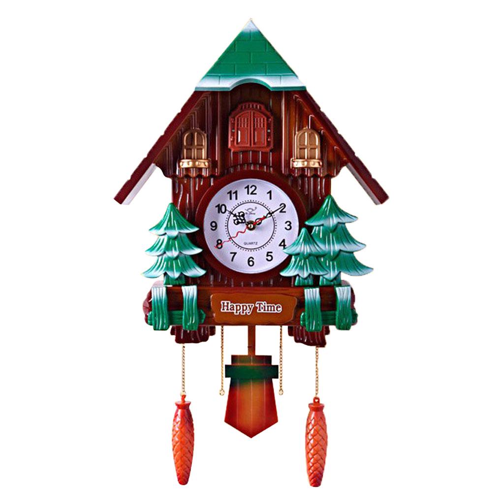 Vintage Cuckoo Wall Clock Intelligent Tell Time Decorative Clock Green ...
