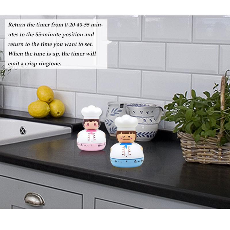 Buy 1 Pcs Kitchen Timer Mechanical Cartoon Chef Digital Cooking ...
