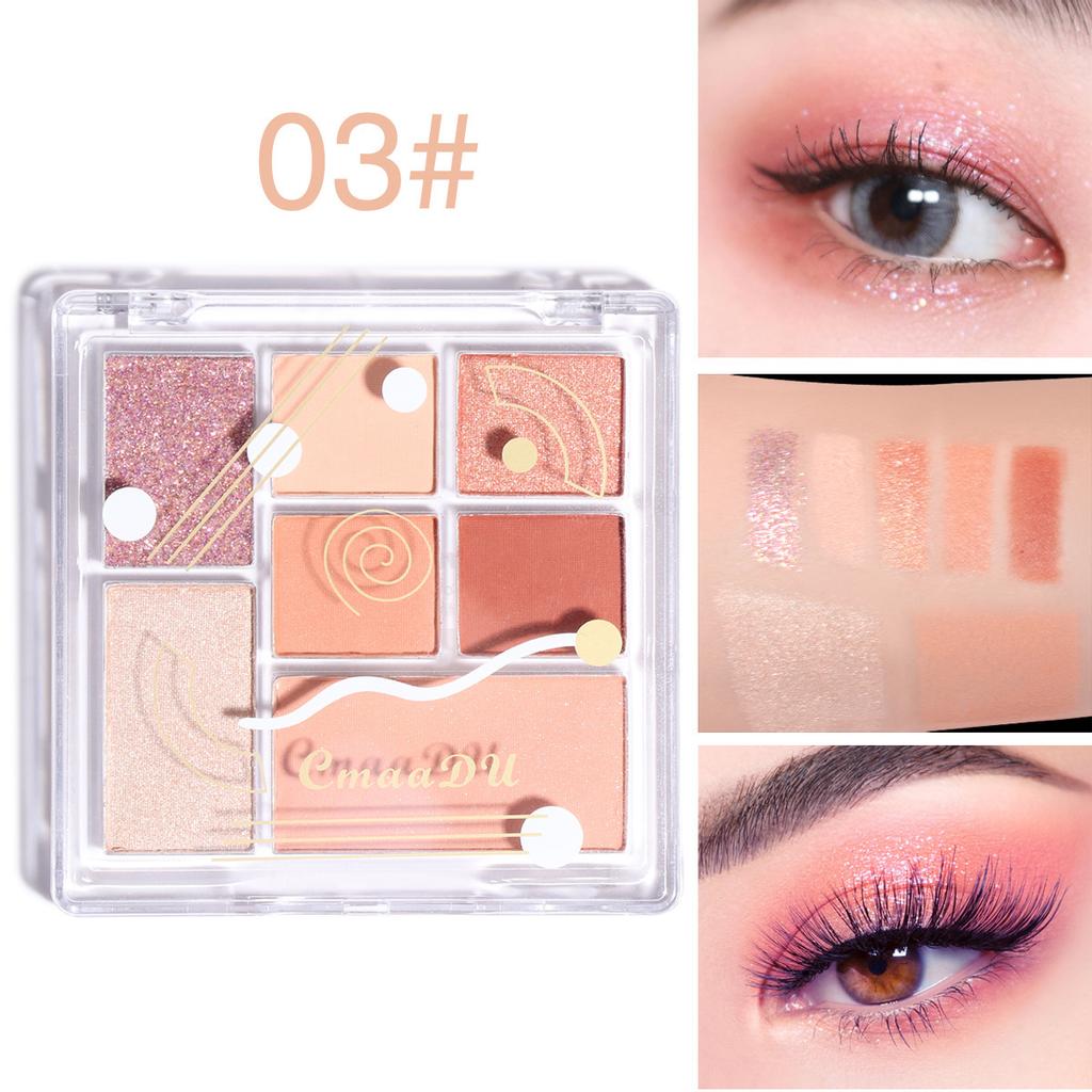 CmaaDu 7 Colors Facial Makeup Combination Plate Blush Highlight Pearly ...