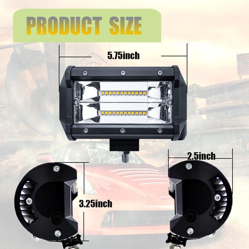 Buy 5Inch 72W Waterproof Spot LED Car Work Light Offroad Work Light Bar ...
