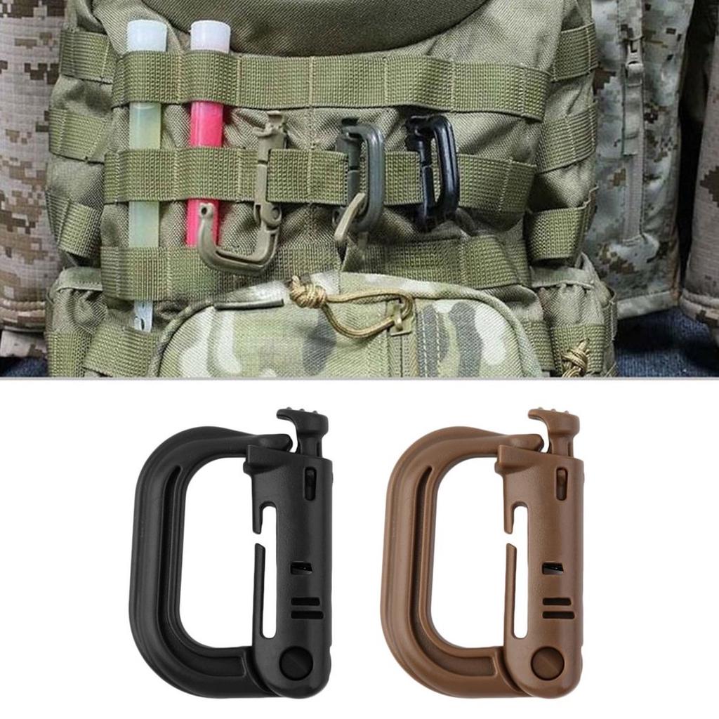 Buy Outdoor Tactical Gear Carabiner Backpack Keychain D-Ring Spring ...