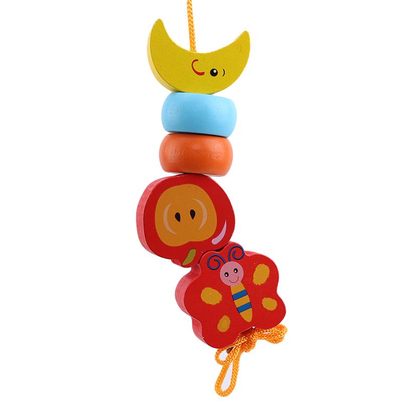 Buy 1 Set Baby Wooden Toy String Line Beads City Alphabetic Garden ...