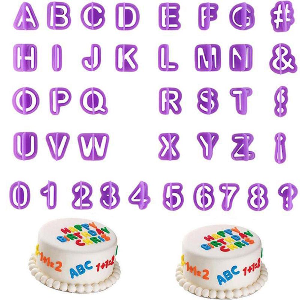 Buy 40pcs/set Alphabet Molds Letter Fondant Mold Number Cake Mould ...